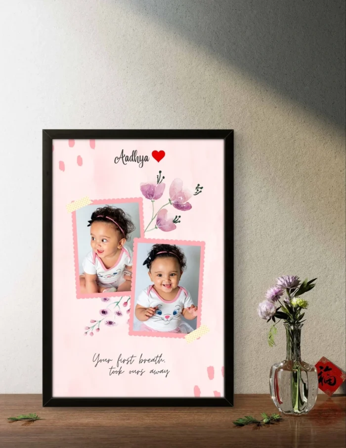 Custom Baby’s First Breath Photo Frame | Personalized Newborn Keepsake ...